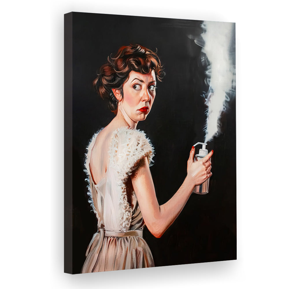 Stinky Bathroom Art Print Vintage Lady Funny Bathroom Decor , Canvas P ...